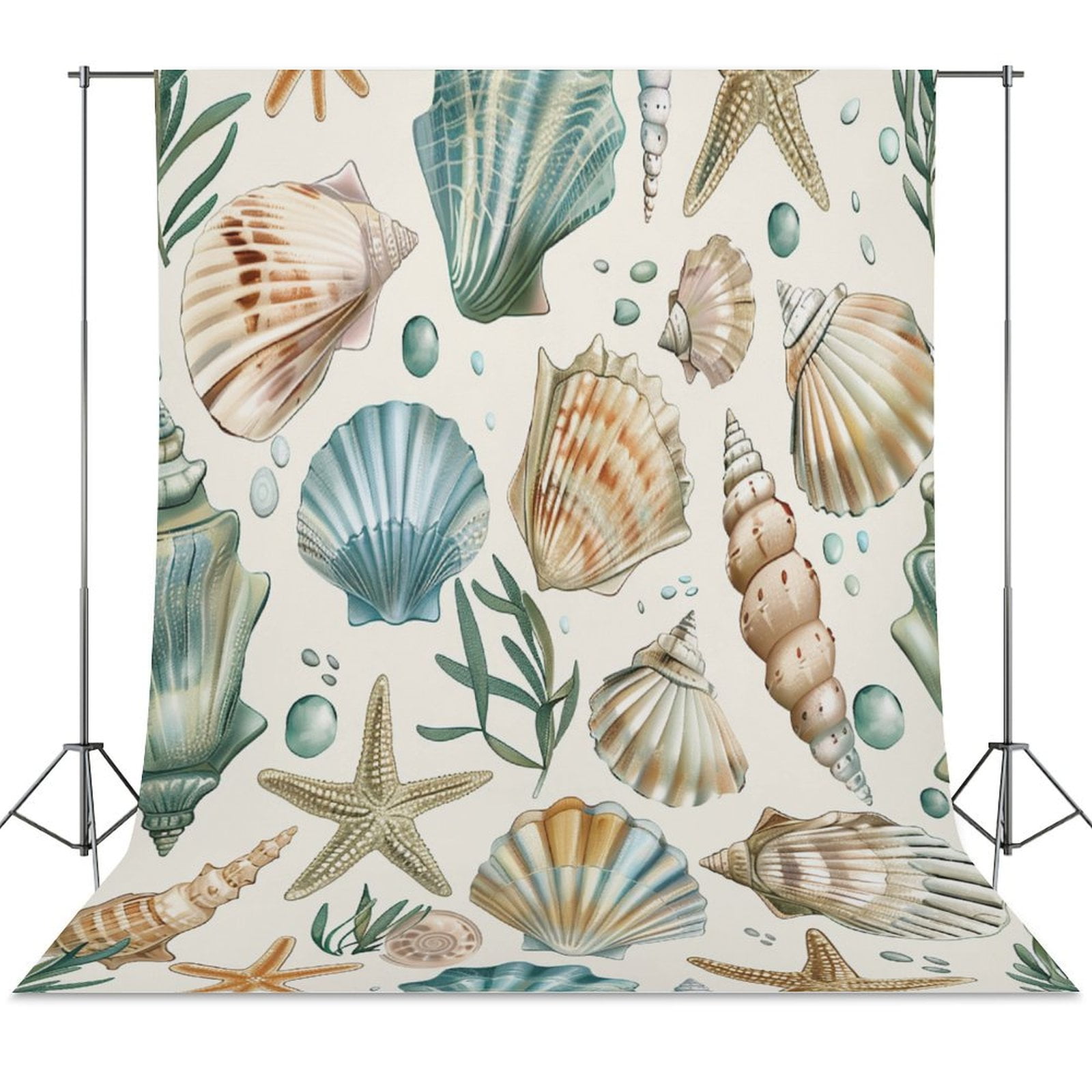 Beach Seashell Starfish Spring Wall Backdrop Background Floral ...