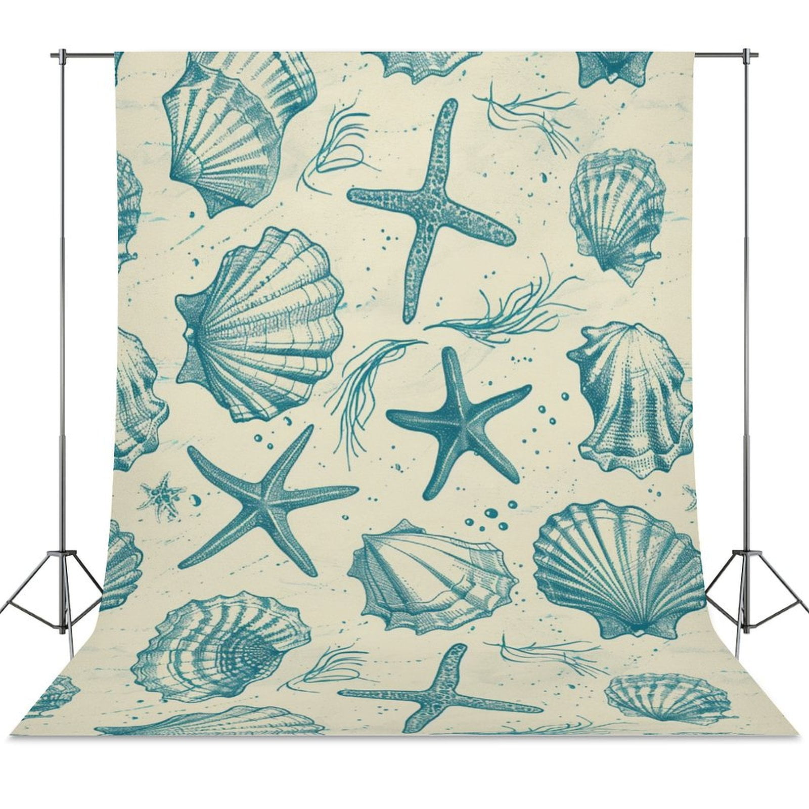 Beach Seashell Starfish Spring Wall Backdrop Background Floral ...