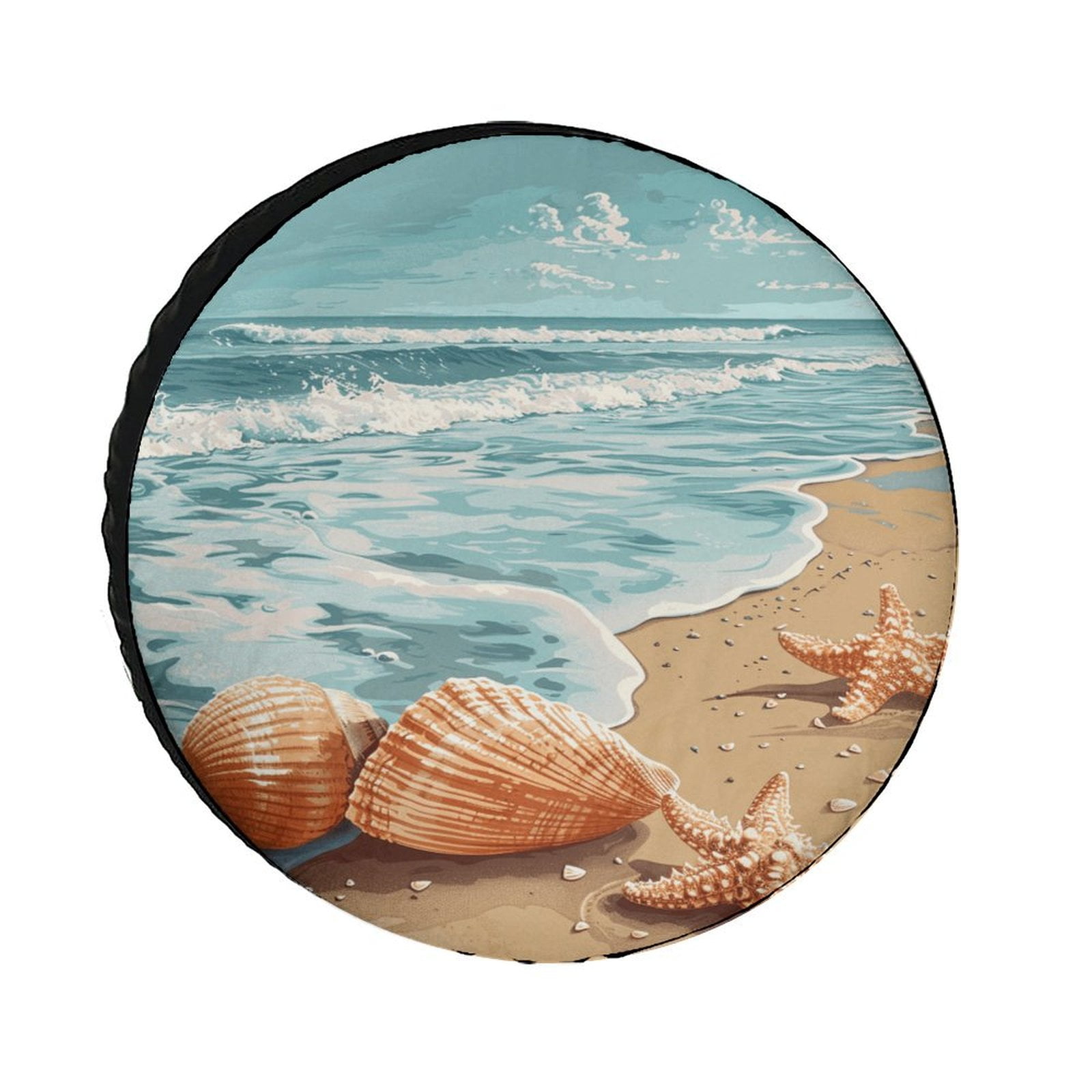 Beach Seashell Starfish Tire Cover Waterproof Dust-Proof Universal ...