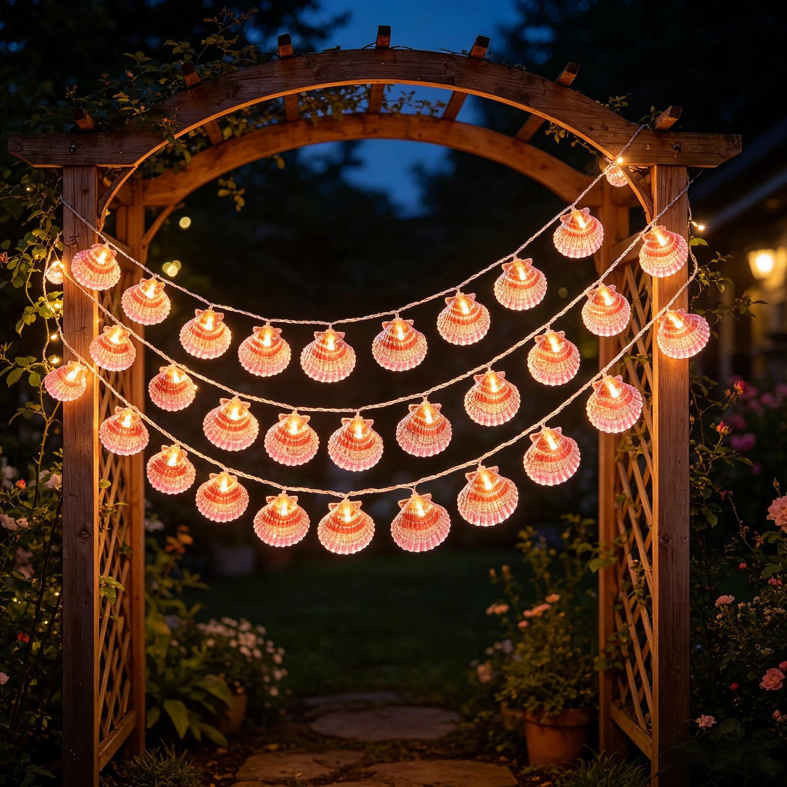 Beach Seashell String Lights - 19.7FT Ocean Themed Decorative LED ...