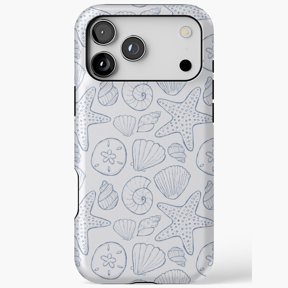Beach Seashells Blue Ocean Coastal Phone Cover for iPhone 11 12 13 14 ...