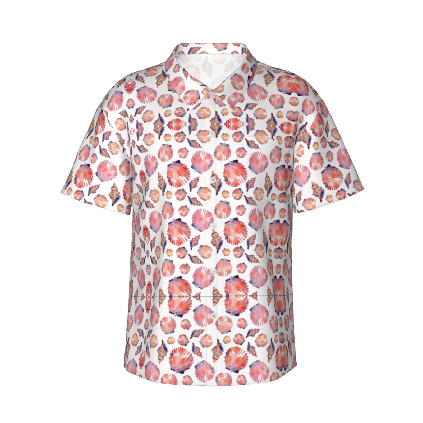 Beach Seashells Conch Hawaiian Shirts For Men, Summer Short-Sleeve ...