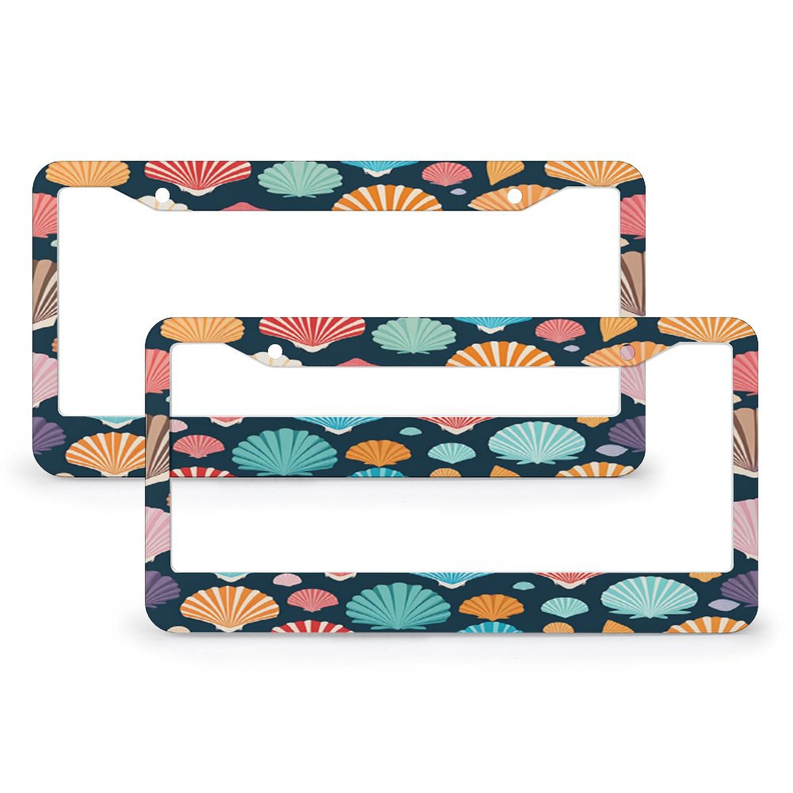 Beach Seashells Starfish Coral Marine Life Ocean License Plate Frame ...