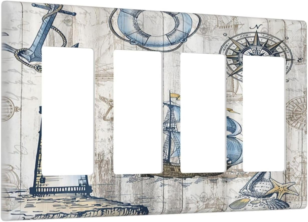 Beach Seashells Starfish Hawaii Ocean Double Toggle Light Switch Covers ...