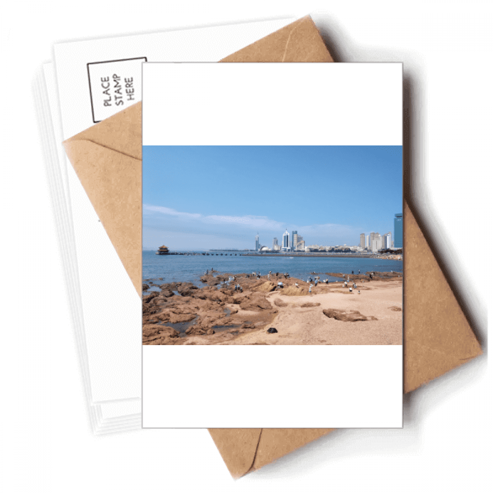 Beach Seaside Crowd Building Postcards Envelopes Blank Note Cards ...