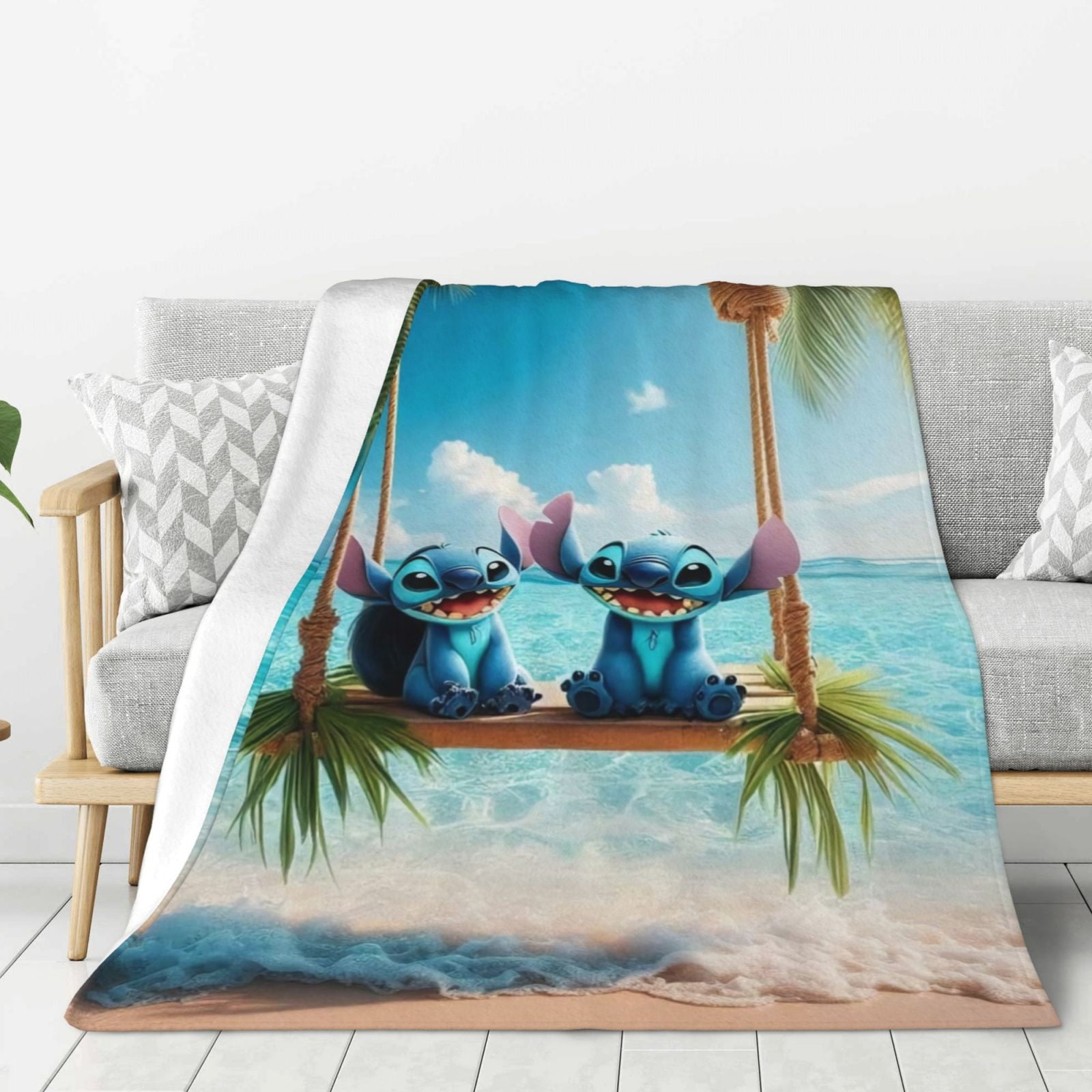 Beach Seaside Stitch Throw Blanket,Cooling Blankets for Hot Sleepers ...