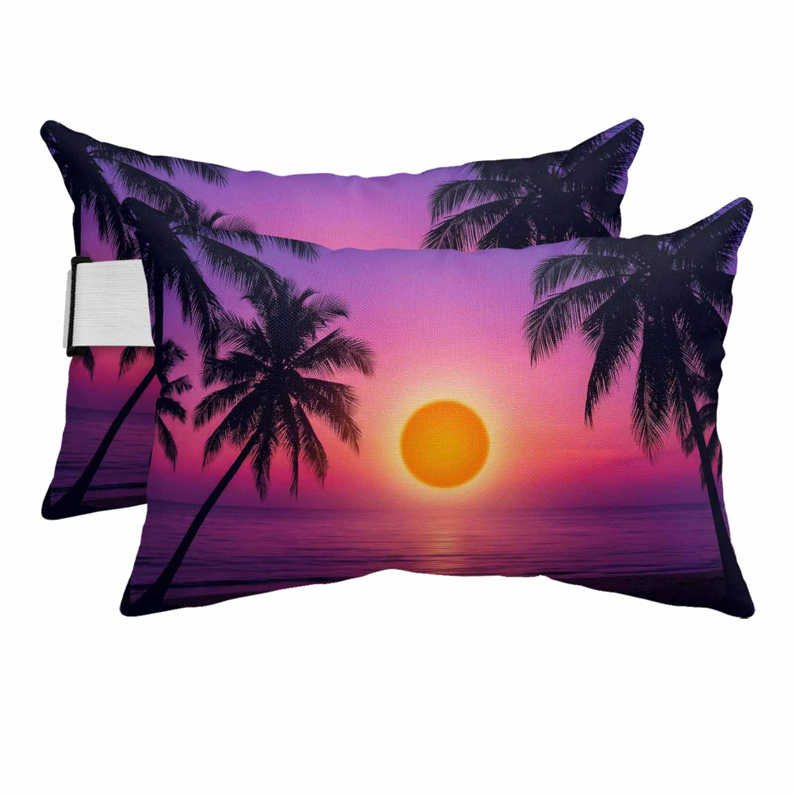 Beach Seaside Sunset Outdoor Pillow for Chaise Lounge Chair,Head ...