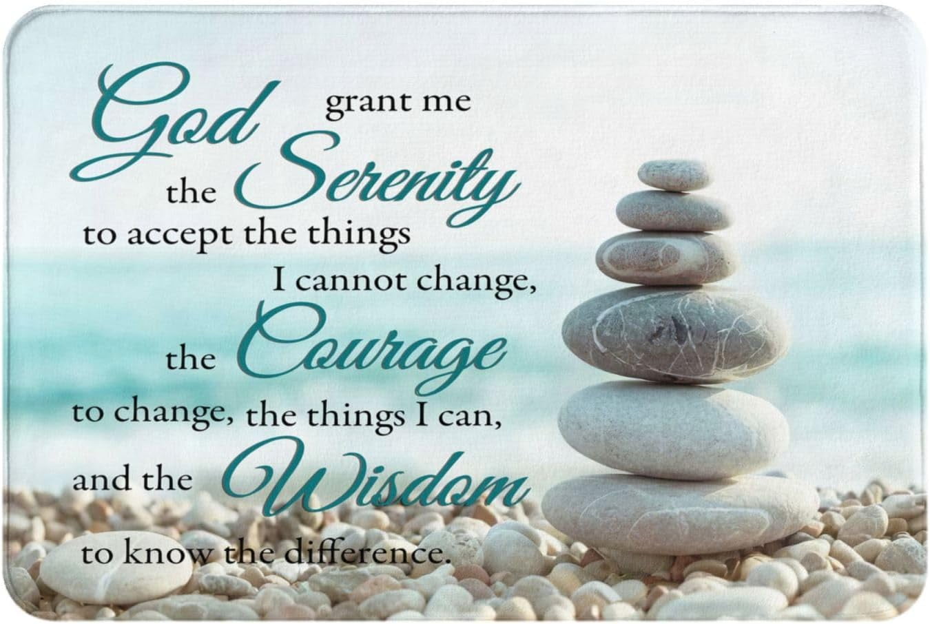 Beach Serenity Prayer Bath Mat Zen SPA Non Slip Door Mat Rug Quick Dry ...