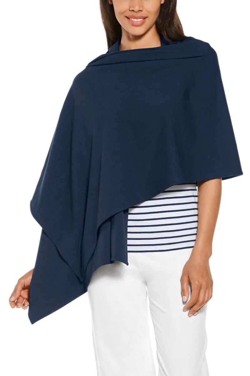 Beach Shawl - UPF 50+ Sun Protection - Sanibel in Navy - Walmart.com
