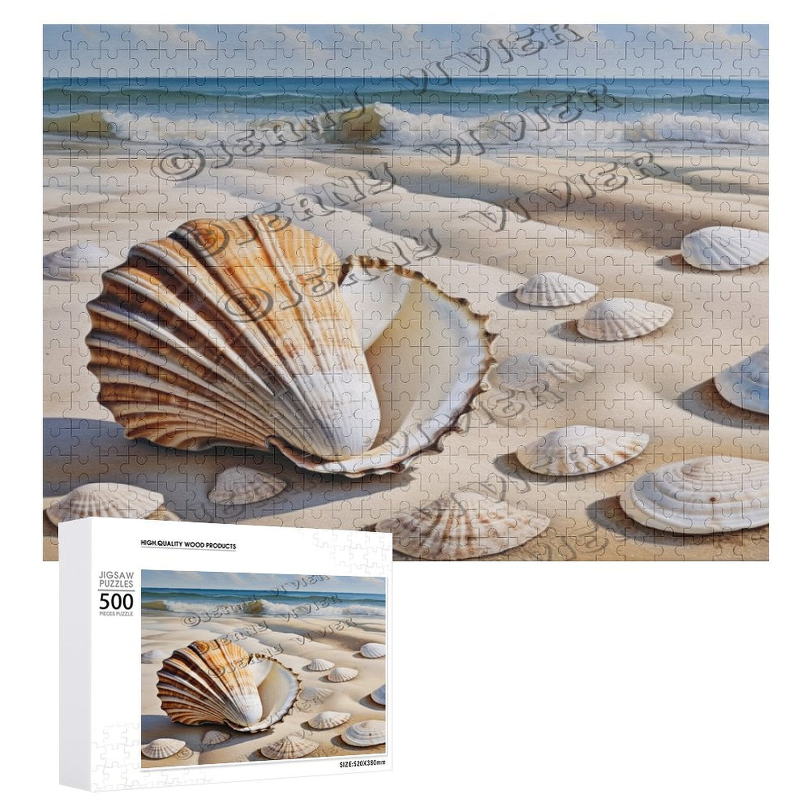 Beach Shell 500 Piece Jigsaw Puzzle for Adults,Wood Puzzles Jigsaw,Fun ...