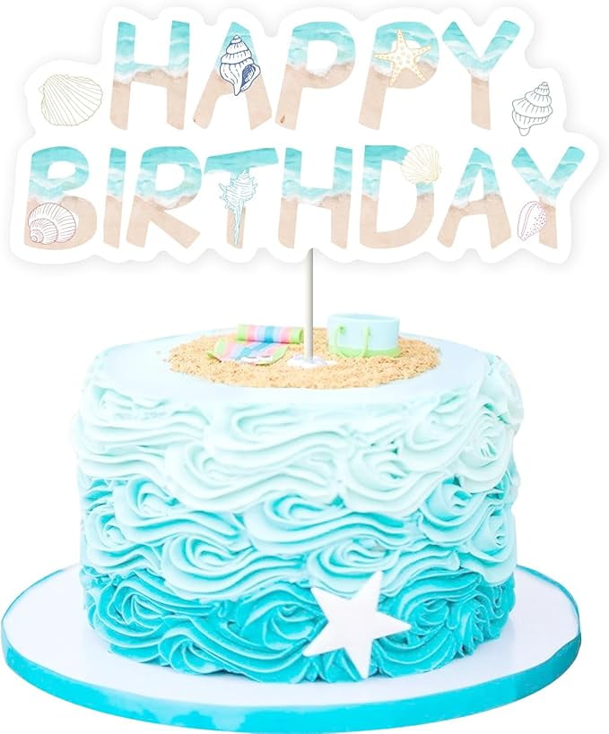 Beach Shell Birthday Cake Topper Beach Shell Birthday Party Decorations ...
