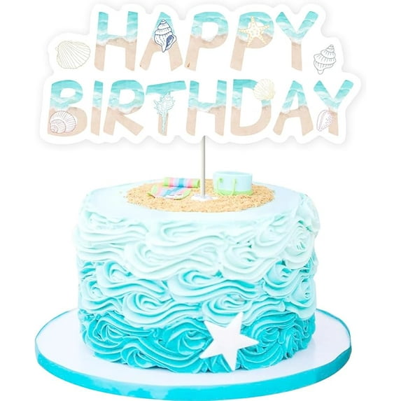 Beach Shell Birthday Cake Topper Beach Shell Birthday Party Decorations ...