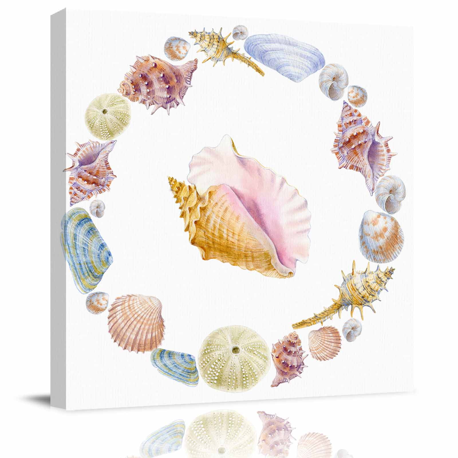 Beach Shell Canvas Print Wall Art Painting, Modern Wall Decor for ...