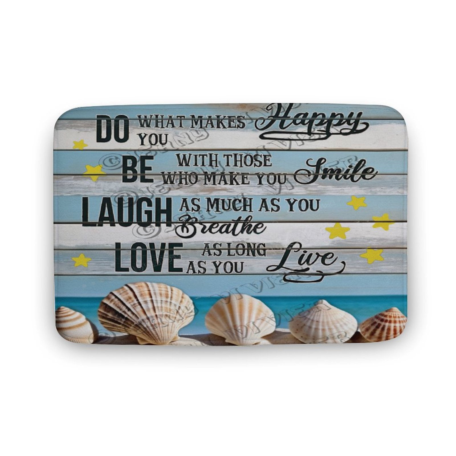 Beach Shell Inspirational Quote Decor Pattern Bath Mat,Plush Bathroom ...
