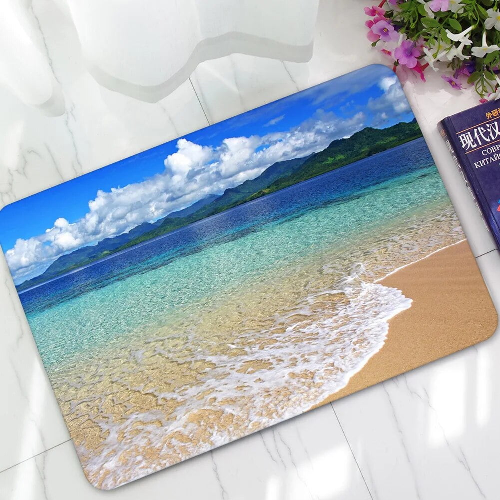 Beach Shell Print Pattern Rubber Door Mat Waterproof Floor Non slip ...