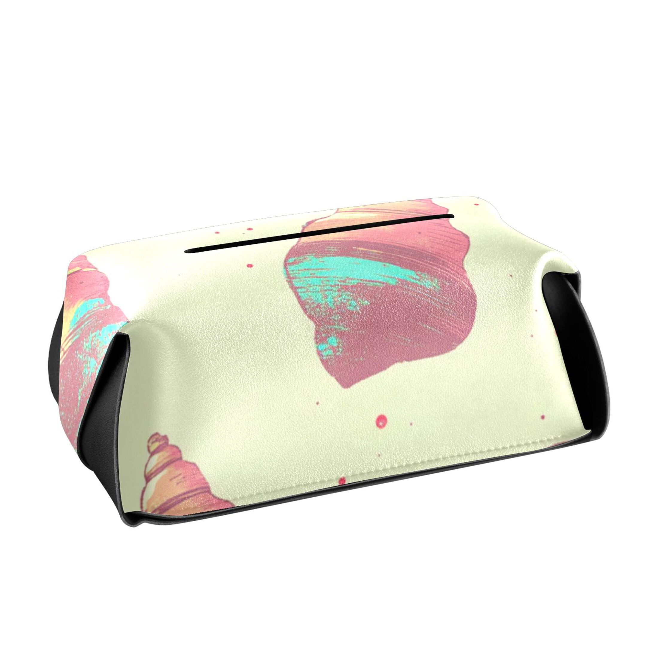 Beach Shell Print Tissue Box Cover Leather Square Rectangle Tissue Box ...