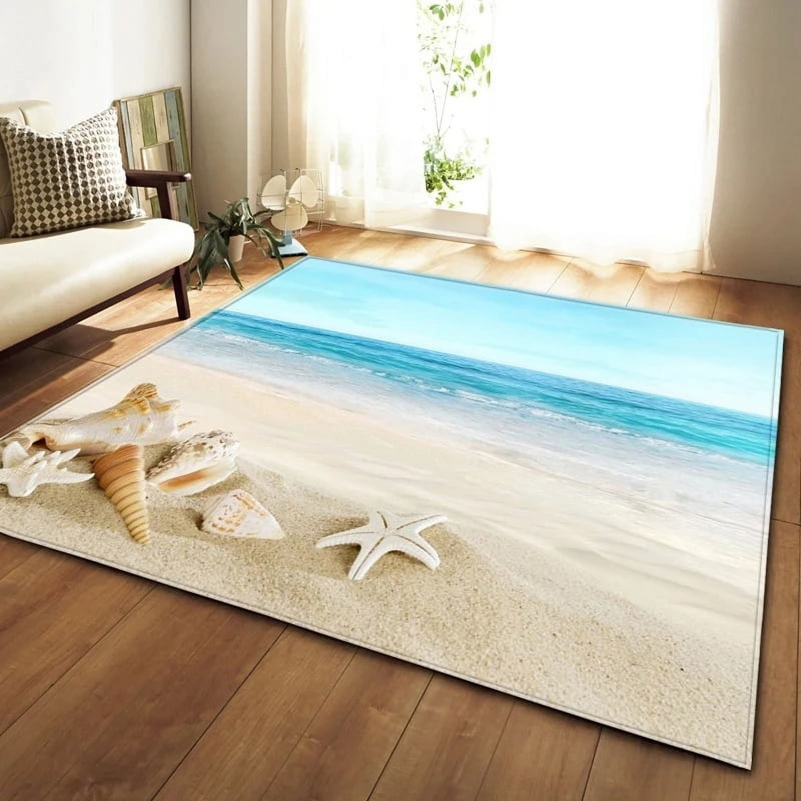Beach Shell Star Carpet for Living Room Home ration Sofa Table Large ...