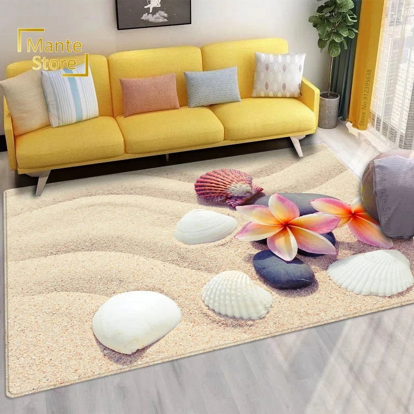Beach Shell StarCarpet for Living Room Home Decoration Sofa Table Large ...