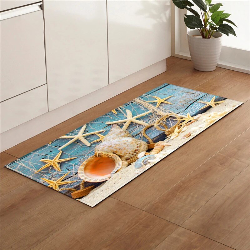 Beach Shell StarKitchen Carpet Non Slip Area Rug Modern for Living Room ...
