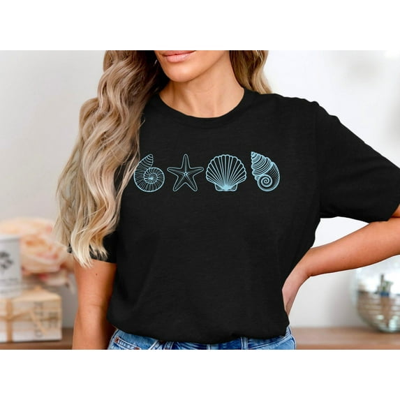 Beach Shell & Starfish Coastal Ocean Vibes Nautical Seashell Summer ...