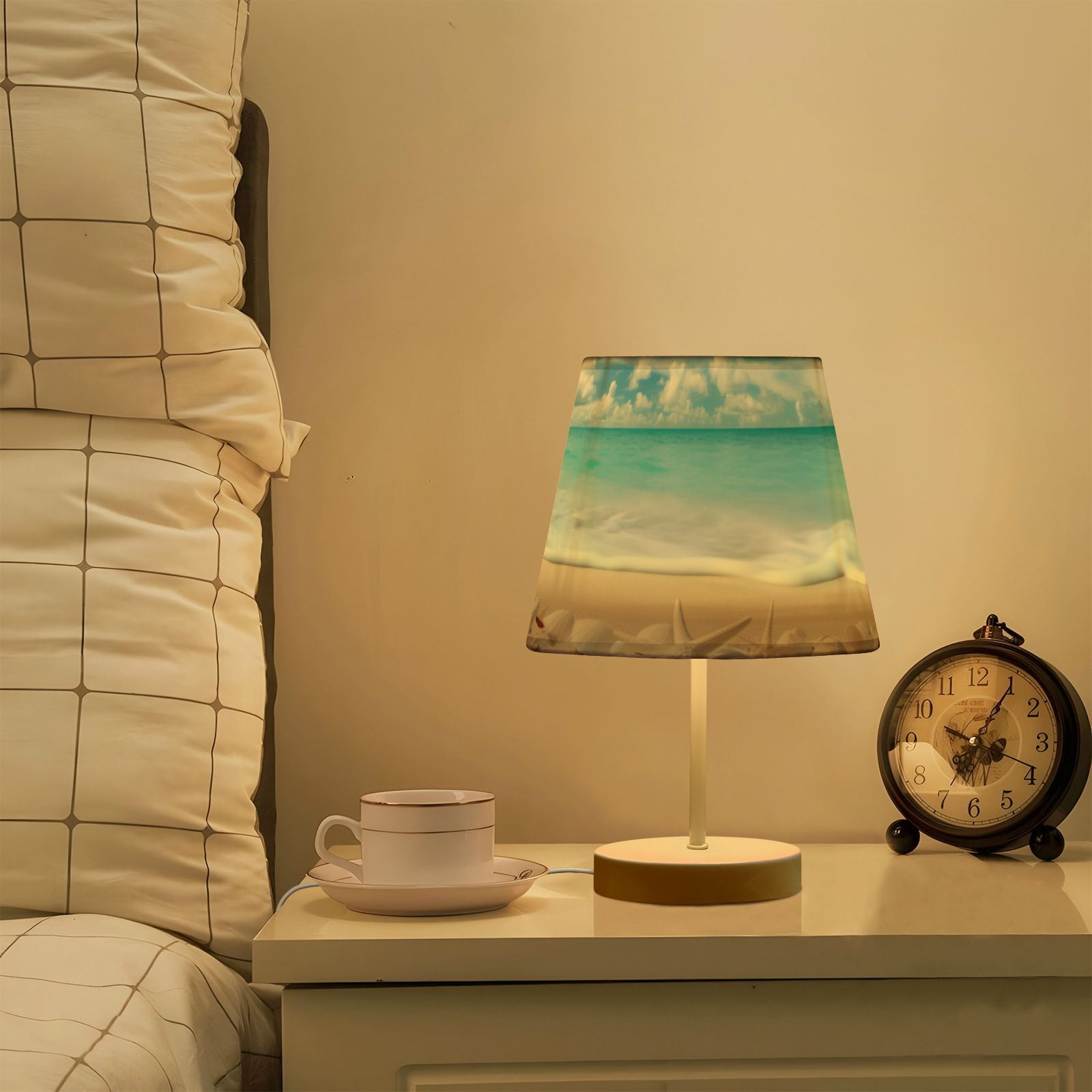 Beach Shells Sea LED Desk Lamp Table Lamp USB Bedside Nightstand Small ...