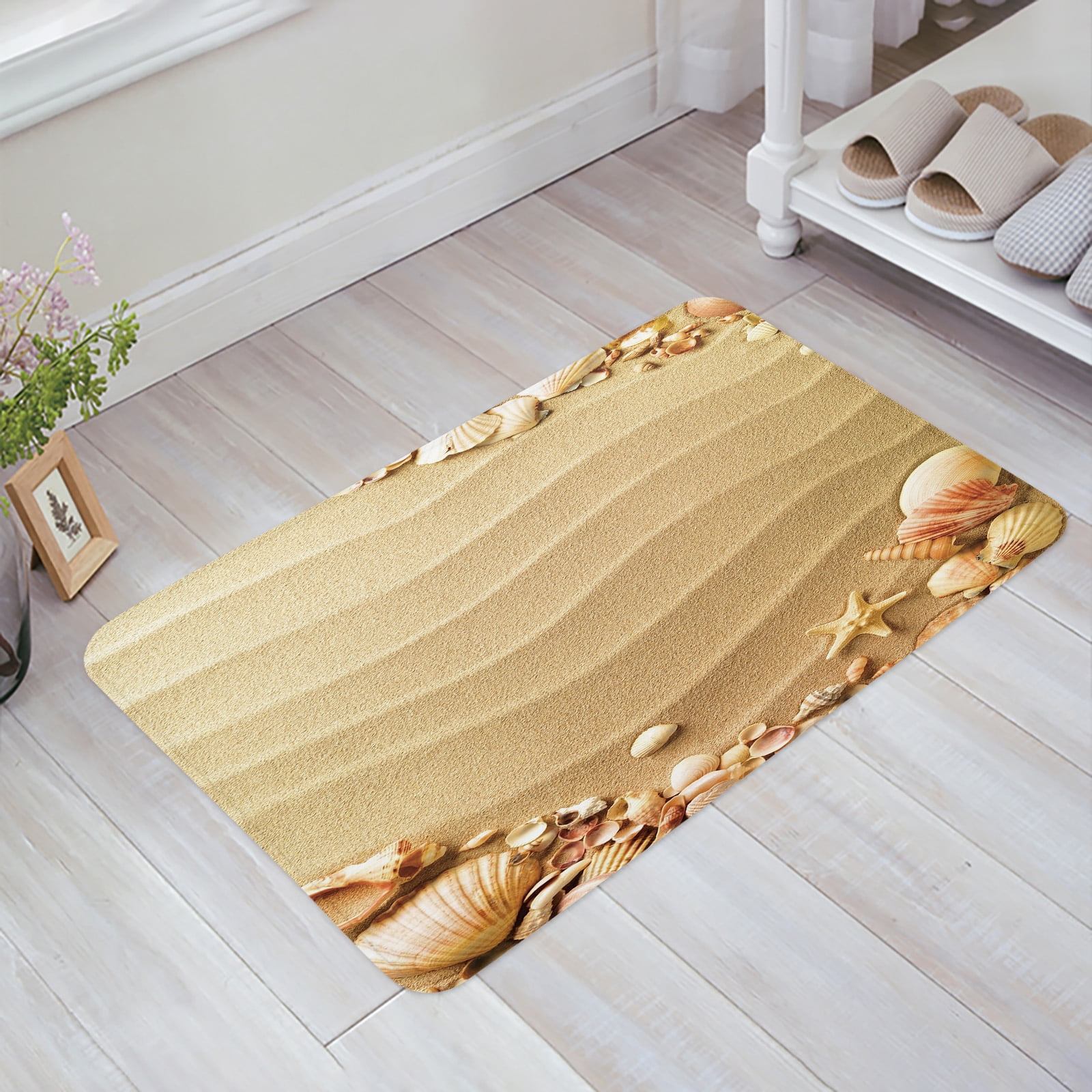 Beach Shells StarSand Home Doormat Decoration Flannel Soft Living Room Carpet Kitchen Balcony ...