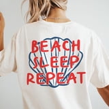Beach Shirt Beach Sleep Repeat Summer TShirt Ocean Aesthetic Seashell ...