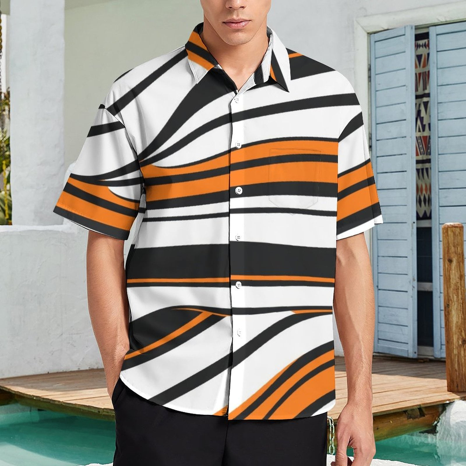 Beach Shirt Casual Shirts Geometry Male Novelty Blouses - Walmart.com
