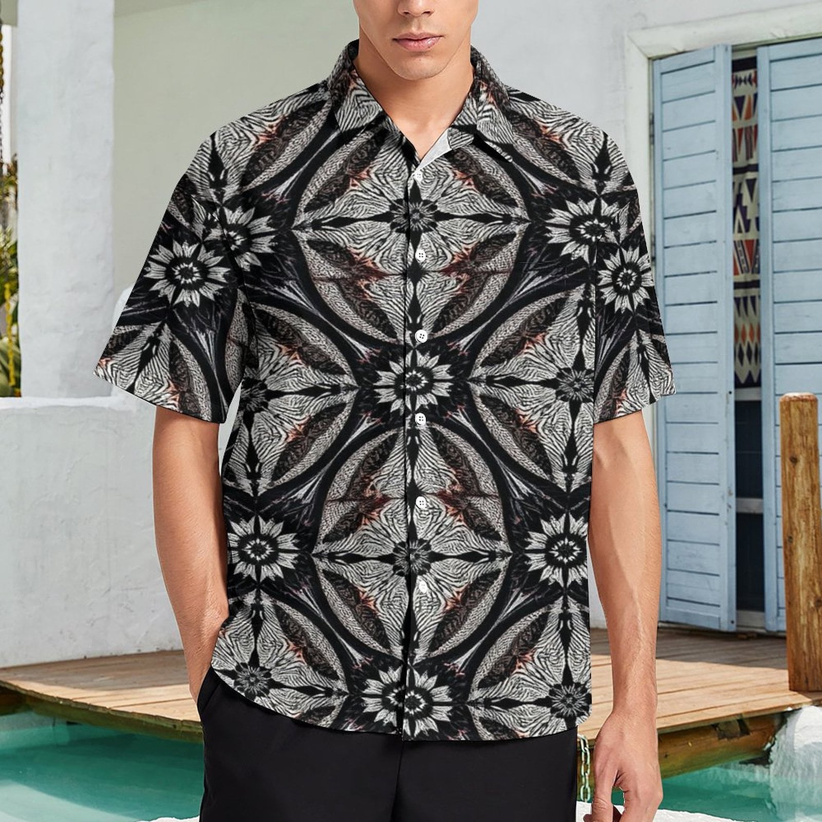 Beach Shirt Casual Shirts Triangle Repeating Diagram Male Novelty ...