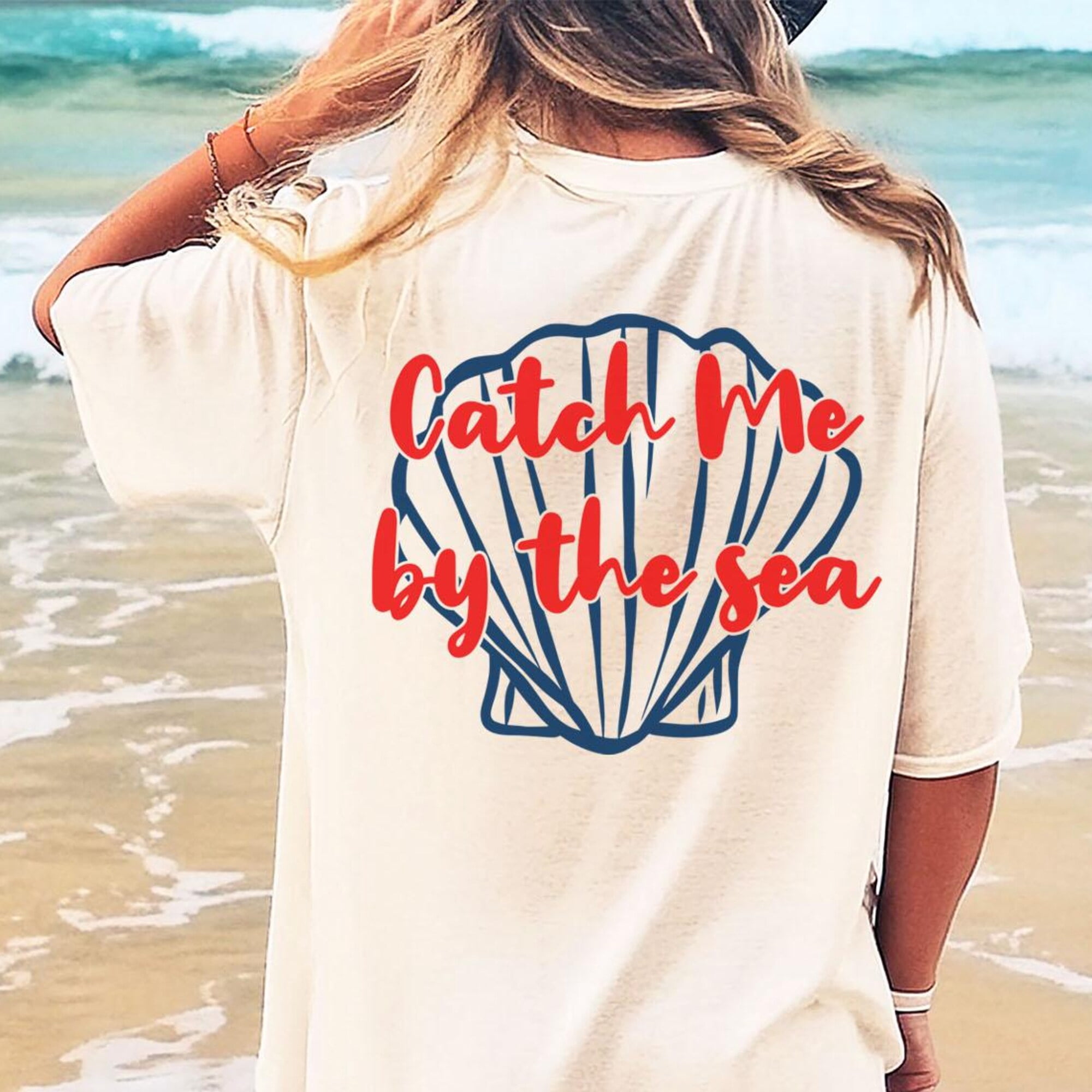 Beach Shirt Catch Me by the Sea Summer TShirt Ocean Aesthetic Seashell ...