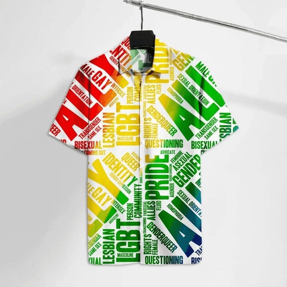 Beach Shirt Lgbt Hawaiian Shirt Lgbt Pride Straight Ally Rainbow Colors ...