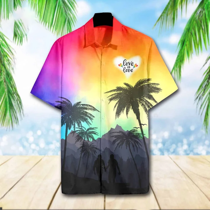 Beach Shirt Lgbt Pride Hawaiian Men Shirt For Lgbt Community, Queer ...