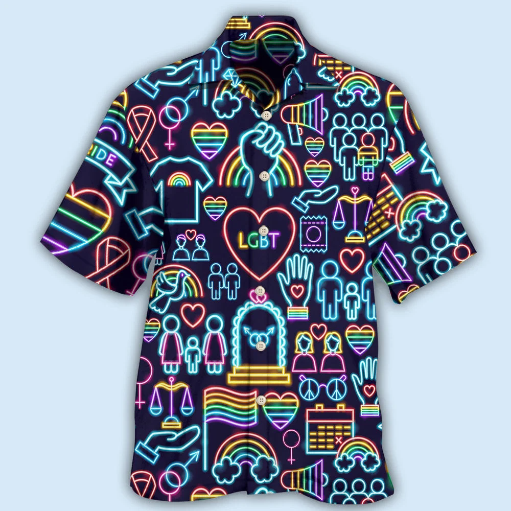 Beach Shirt Lgbt Pride Hawaiian Shirt, Pride Hawaiian Shirt, Gay ...
