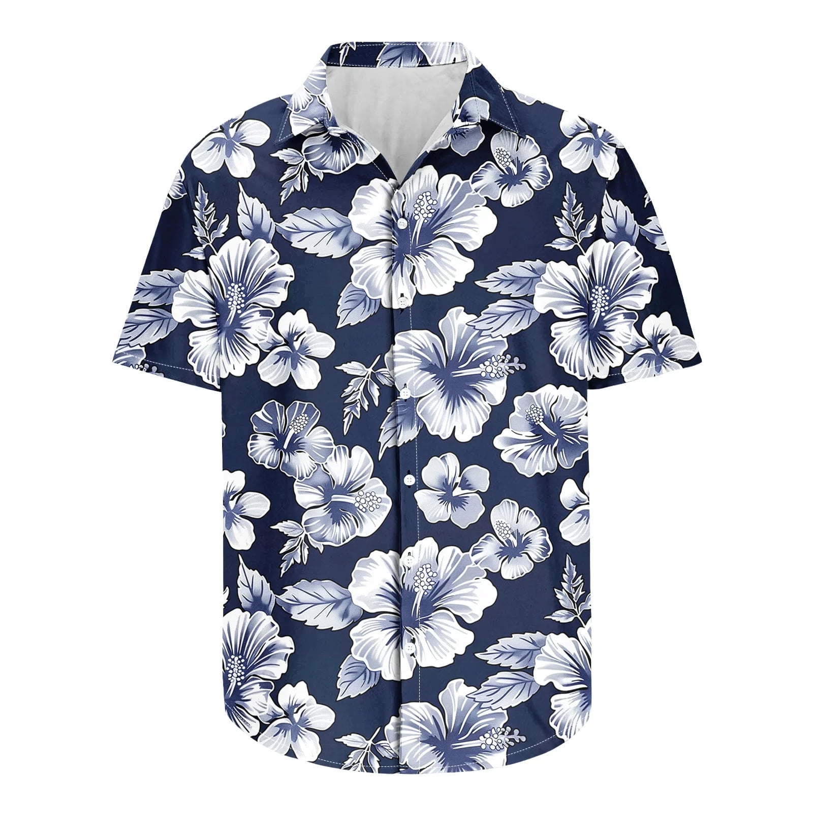 Beach Shirt Men's Hawaiian Shirt Short Sleeve Button Tropical Shirt ...