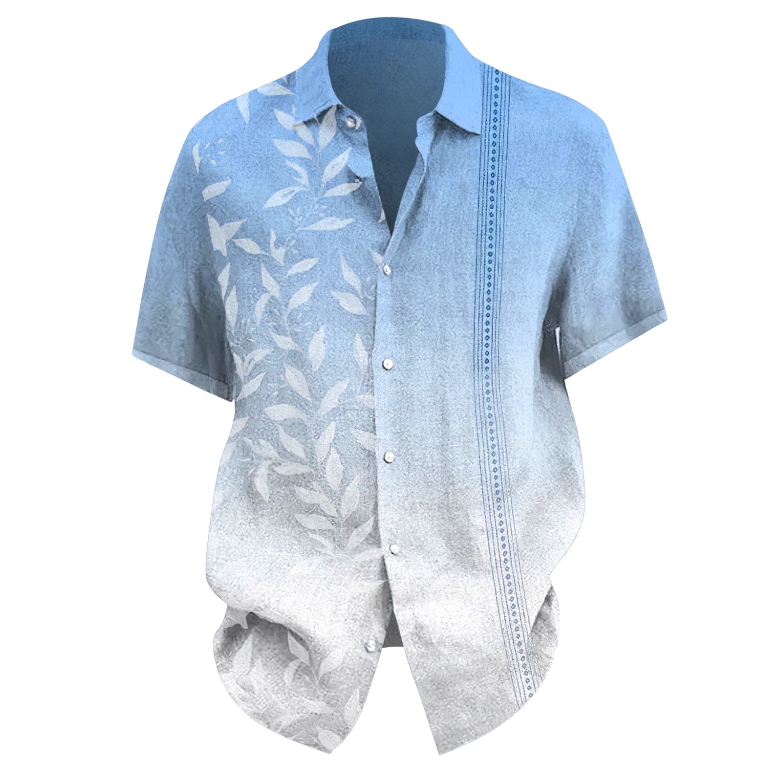 Beach Shirts For Men 3D Digital Print Short Sleeve Button Down Shirts ...