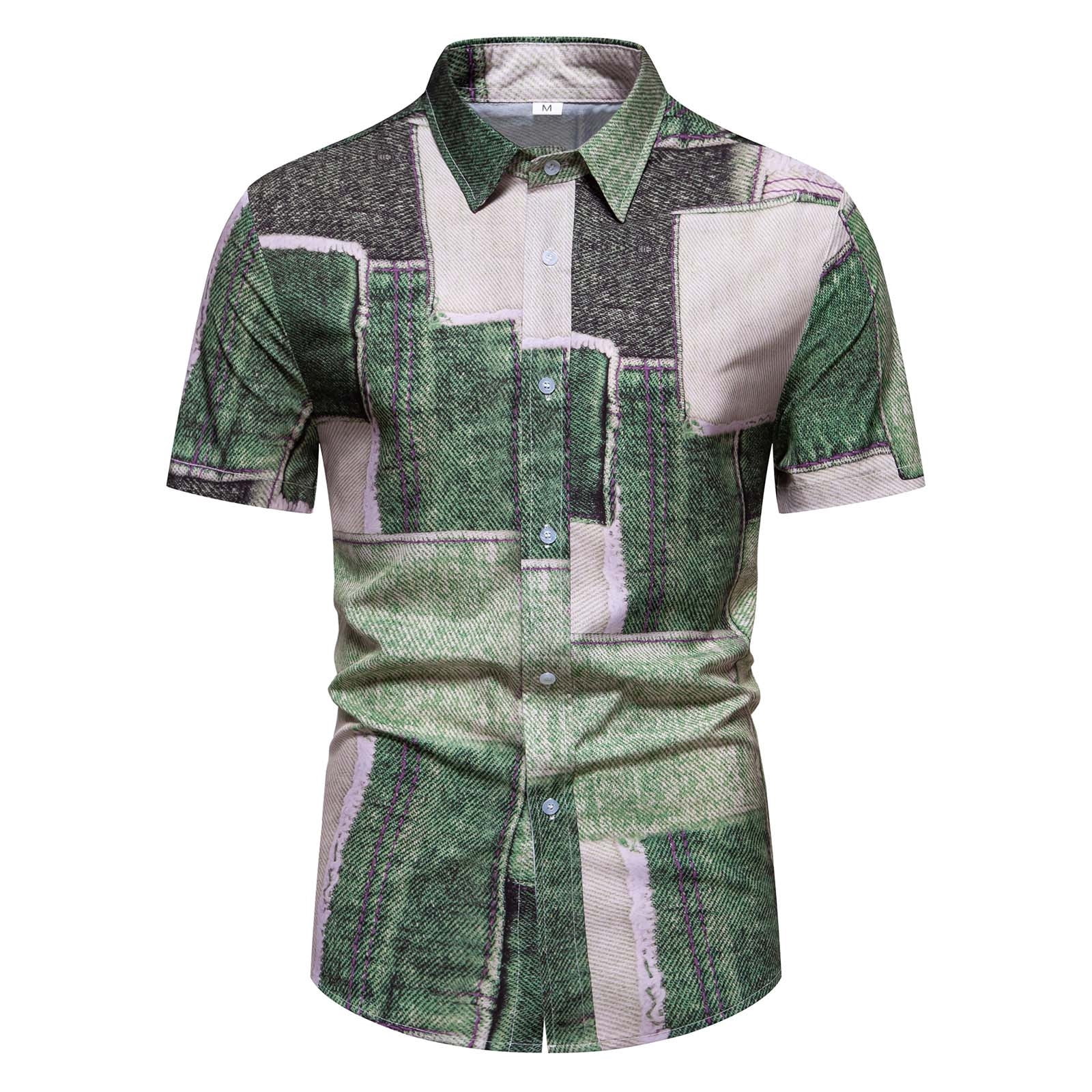 Beach Shirts For Men 3D Digital Print Tropical Holiday Short Sleeve ...