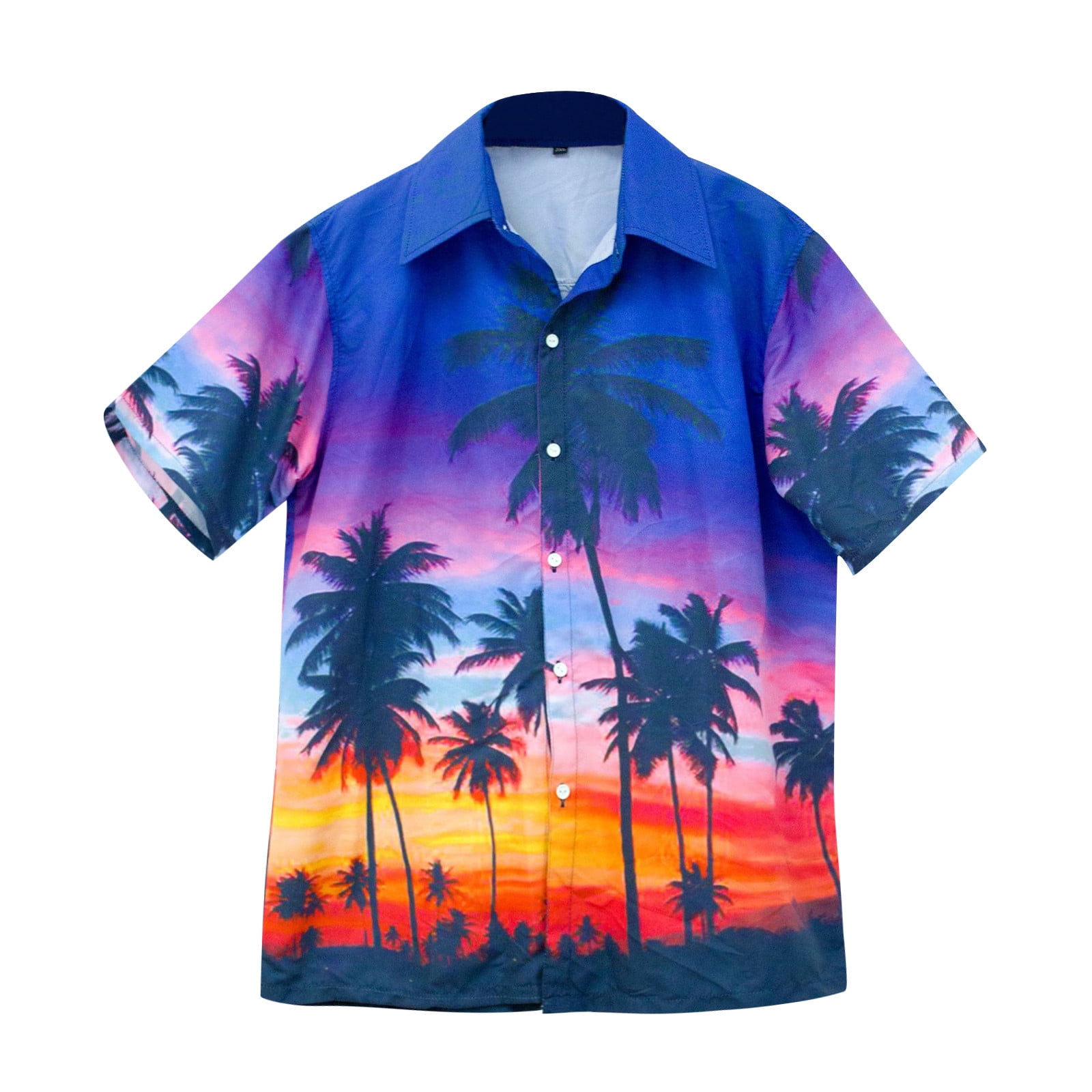 Beach Shirts For Men Funny Print Short Sleeves Button Down Beach ...