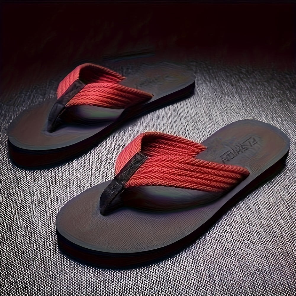 Beach Shoes For Spring And Summer, Men's Thong Sandals With Fabric ...