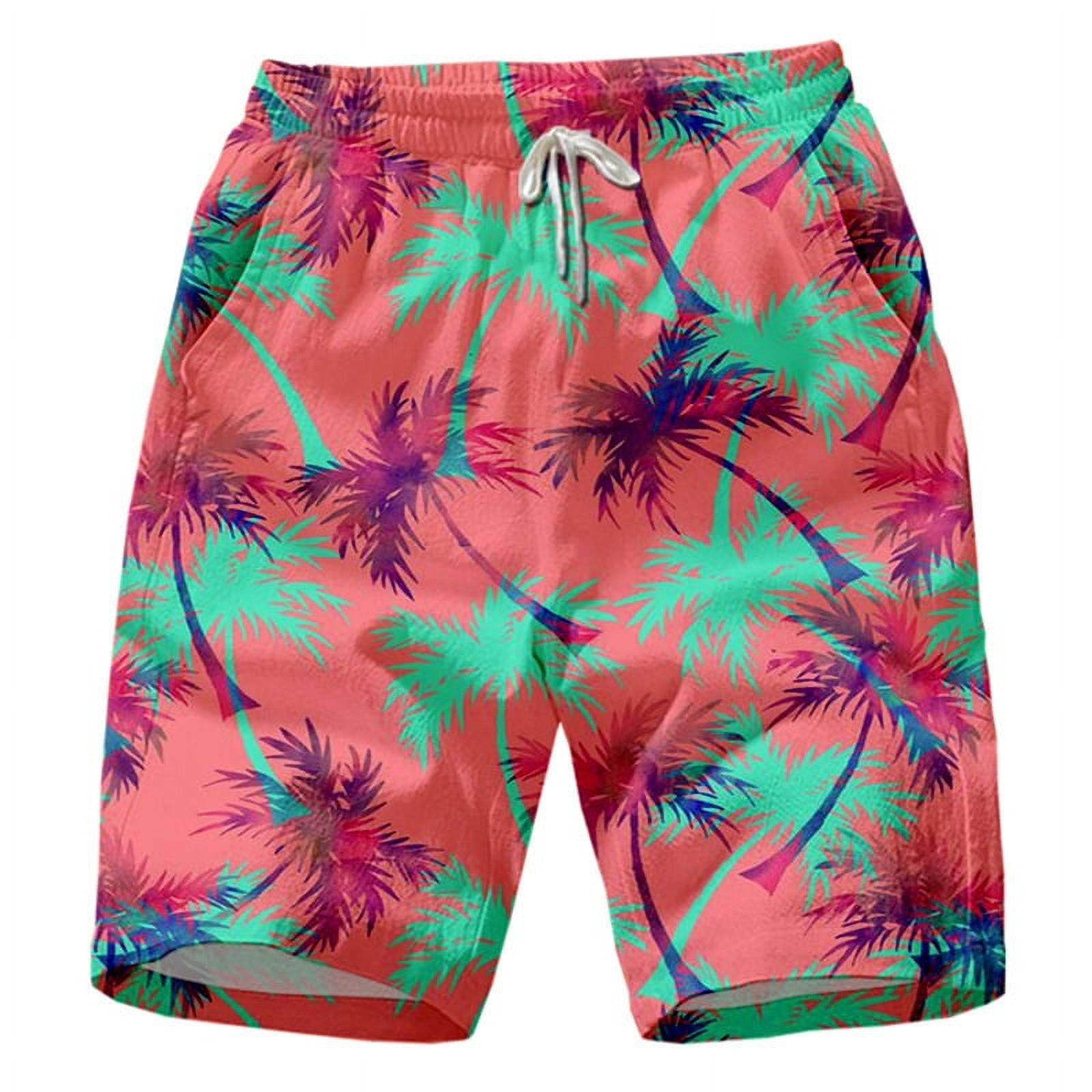 Beach Shorts Swimwear Tropical 2025 Summer Casual Men's Drawstring Swim ...