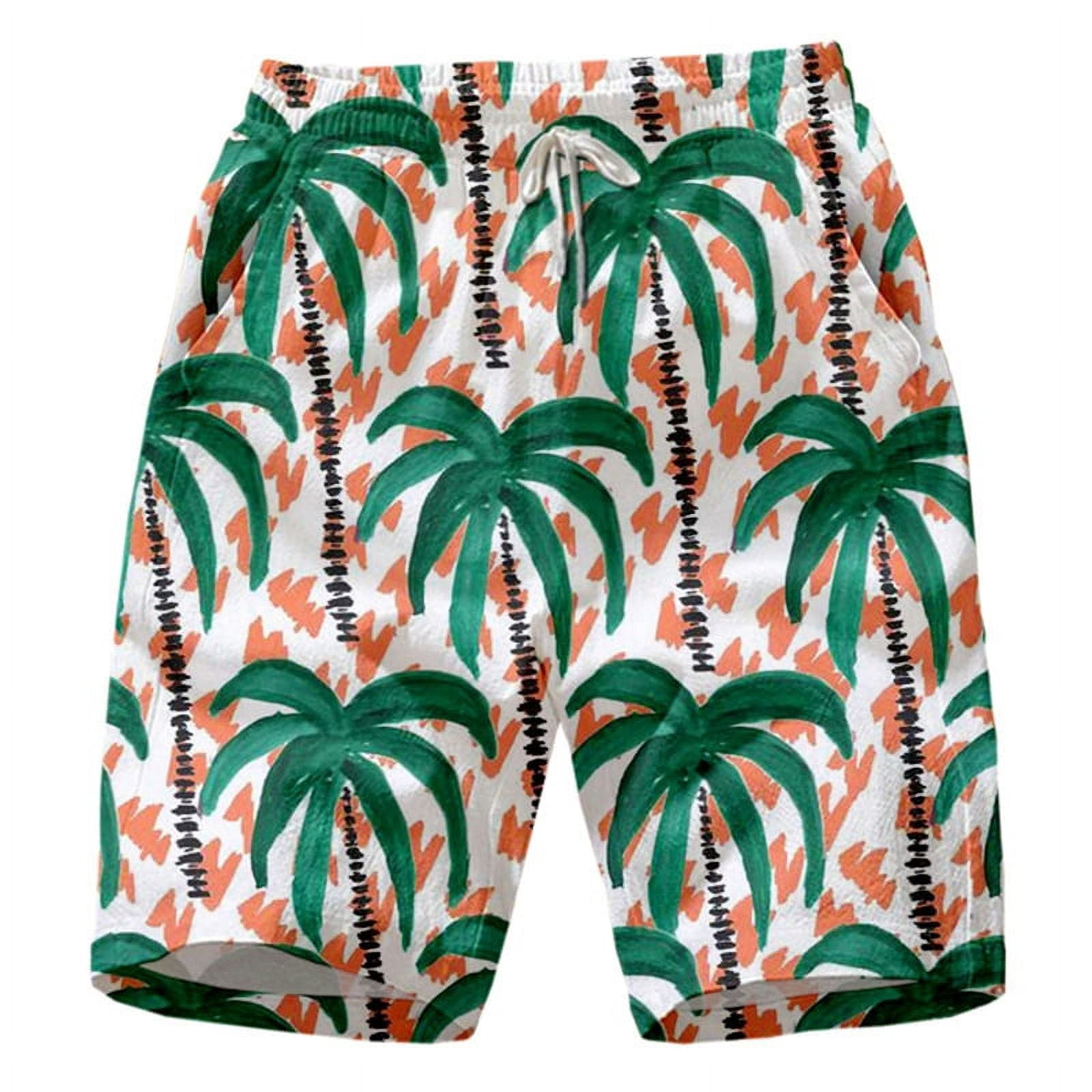 Beach Shorts Swimwear Tropical 2025 Summer Casual Men's Drawstring Swim ...
