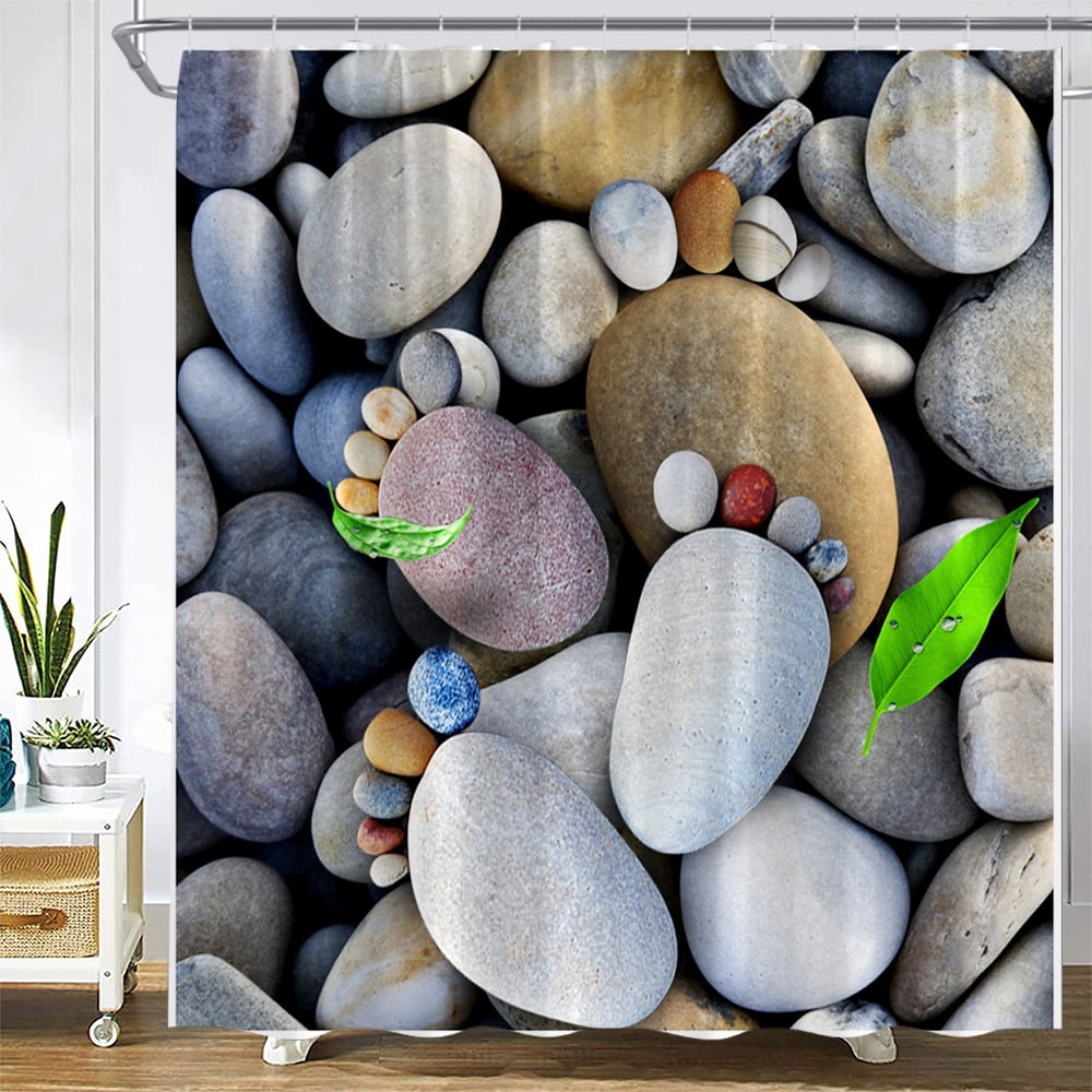 Beach Shower Curtains Creative St Footprint Star Shells Modern Ocean ...