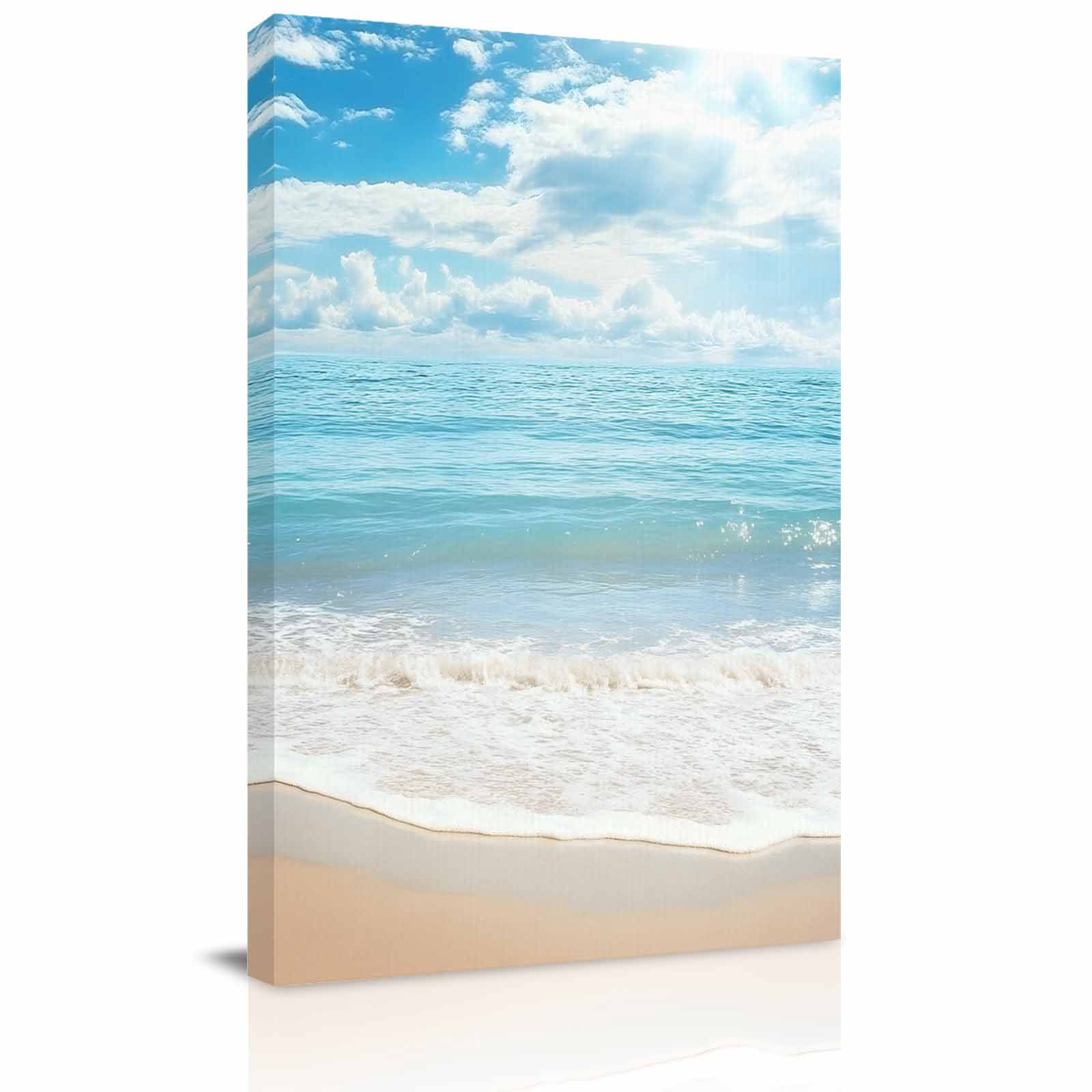 Beach Sky Canvas Wall Art for Living Room, Ocean Sea Poster Print ...