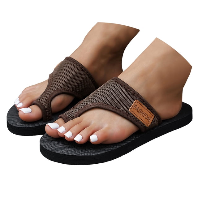Beach Slides Flip Flops for Women 2025 Summer Breathable Memory Foam ...