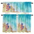 Beach Slippers Kitchen Curtains Set for Windows, Summer Starfish Shells ...