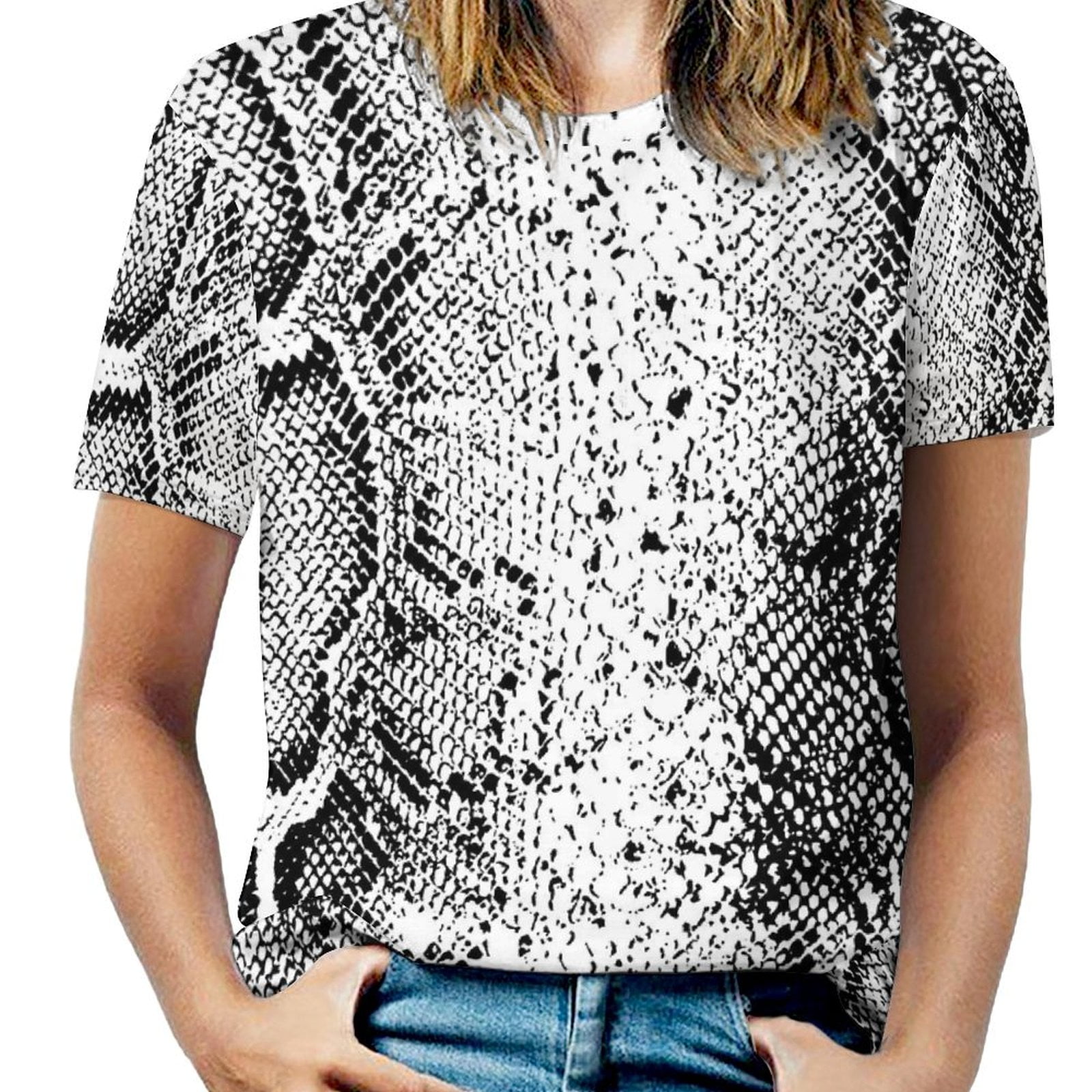 Beach Snake T Shirts Leopard Print Streetwear T-Shirt Women Short ...