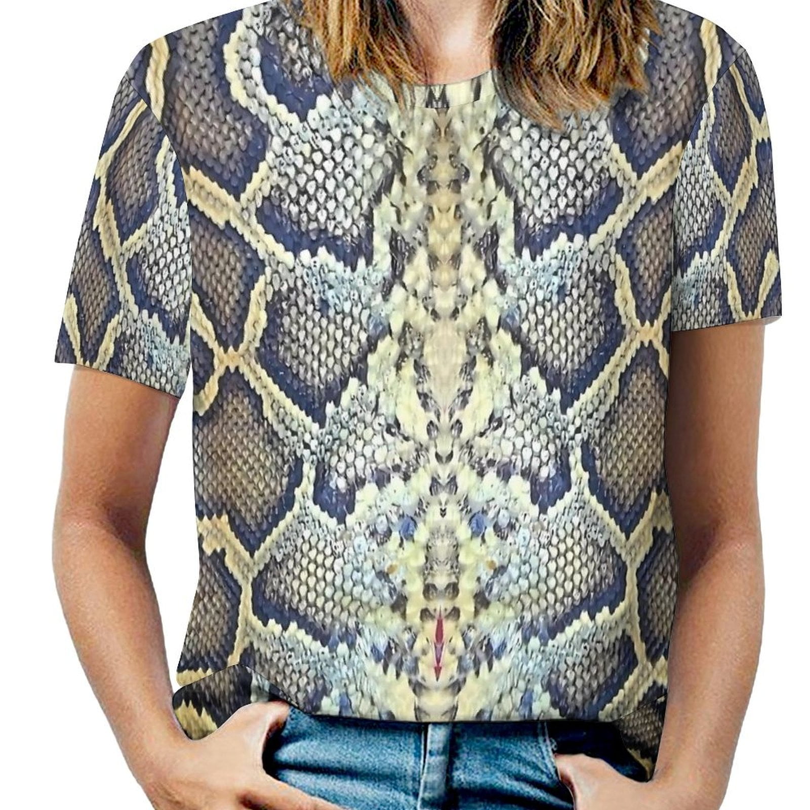 Beach Snake T Shirts Leopard Print Streetwear T-Shirt Women Short ...