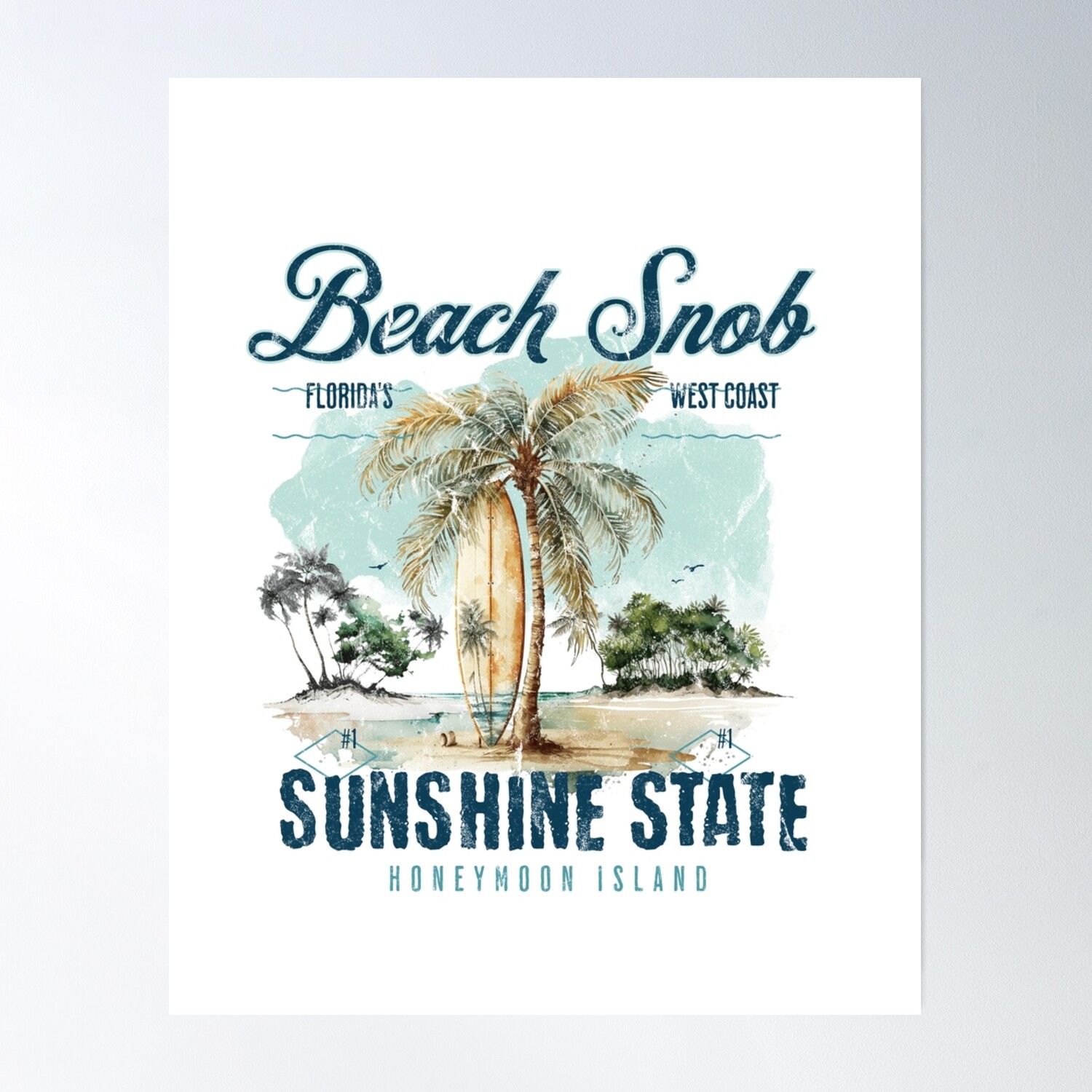 Beach Snob Poster Wall Art, Modern Wall Decor, 24x36 UNFRAMED - Walmart.com