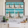 Beach Snowman Christmas Coastal Style Curtain Tier and Valance Set 3 ...