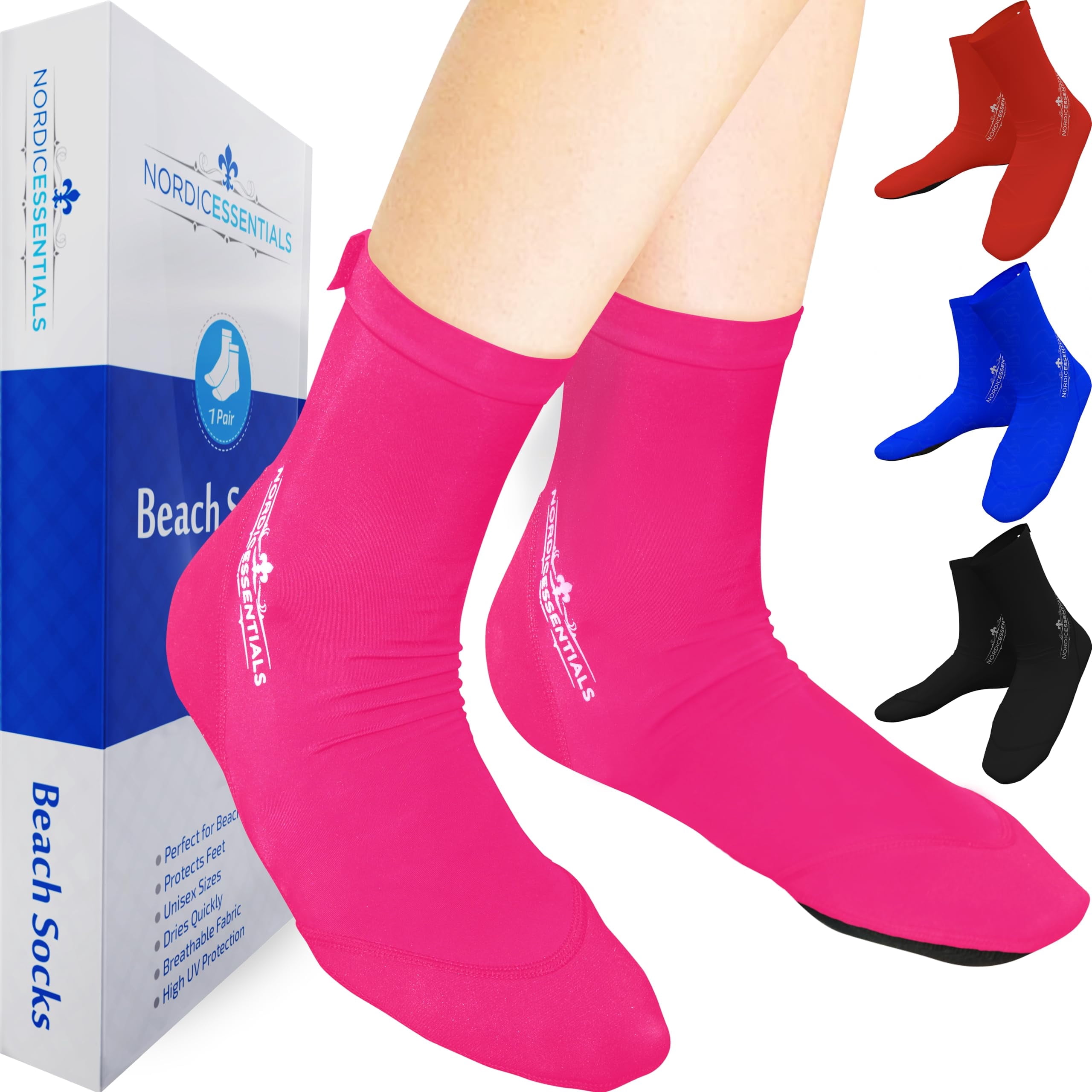 Nordic Essentials Aqua Beach Socks for Men, Women, Kids, 1 Pair, Pink ...
