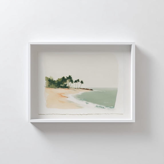 Beach Soft Color Ocean Landscape Coastal Summer Palm Tree Sea Sand ...
